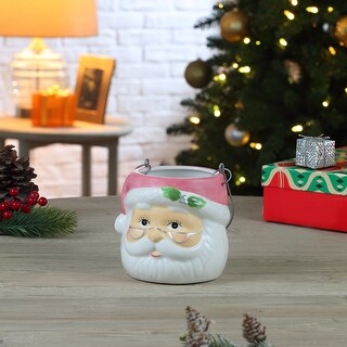 5" Nostalgic Ceramic Container - Pink Santa Claus - Bed Bath & Beyond ...