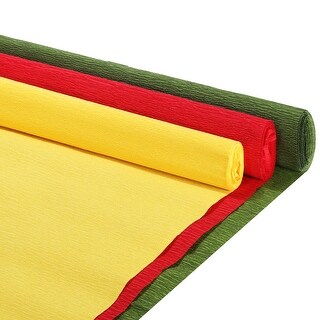 Crepe Paper 3 Rolls 7.5ft in 3 Colors (Red,Olive Green,Apricot Color ...