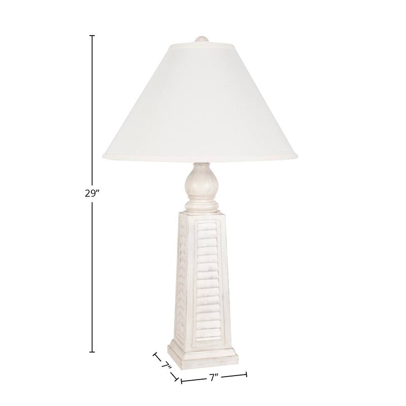 29" Shutter Table Lamp with Shade, Cream (Set of 2) - Overstock - 21424754