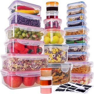 50 Piece Large Food Storage Container with LidStackable Kitchen SetLeak ...
