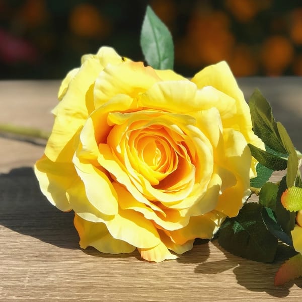 Enova Home 2 Large Artificial Silk Roses Fake Flowers and Mixed ...