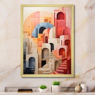 Designart "Constructivism Constructed Horizons X" Constructivism Framed ...