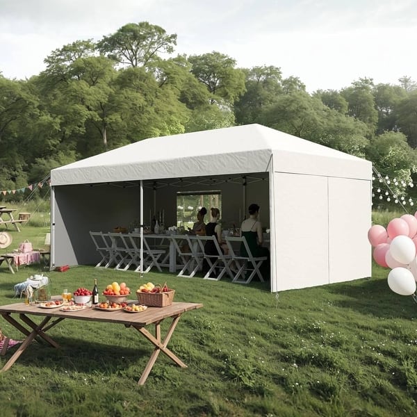 10X20 Pop Up Canopy Tent with 4 Sidewalls for Events, Parties, Camping ...
