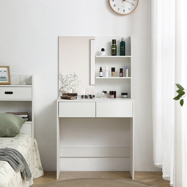 Dressing table with 2 drawers store