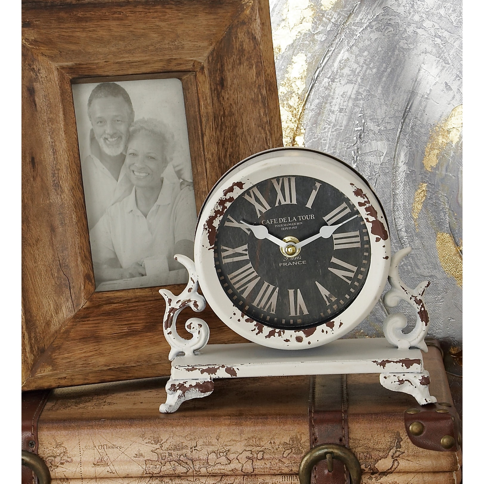shabby chic table clock
