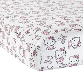 Bedtime Originals Hello Kitty Luv with Bows Pink/White Fitted Baby Crib ...