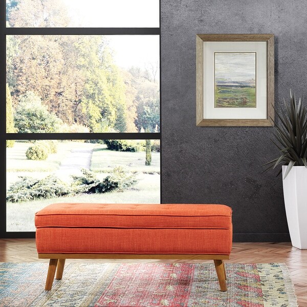 Carson Carrington Sastamala Mid century Storage Bench On Sale Bed Bath Beyond 19856332