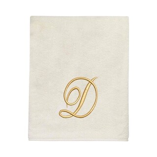 Avanti Linens Ivory/Gold Script Monogram Bath Towel Letter D - Bath ...