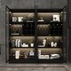 Modern Display Cabinet with Pop-up Glass Doors and Wine Rack Lighted ...