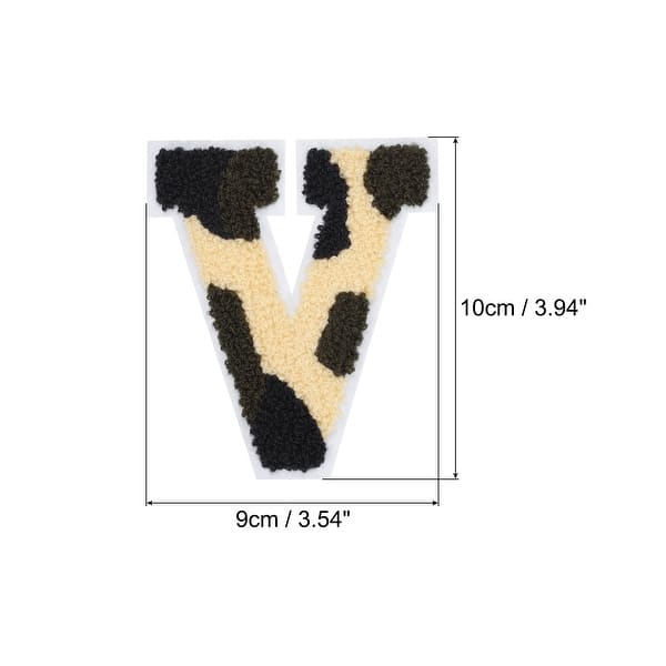 Letter V Patch Iron on Letter Patch Alphabet 4x3.5 Inch 3D Embroidery ...