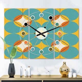Designart 'Diamond Retro IV' Oversized Mid-Century wall clock - 3 ...