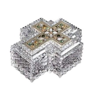 Set of 4 Clear Cross Shaped Decorative Music Jewelry Boxes, 5.75" - Bed ...