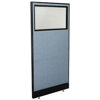 36-1/4"W x 76"H Office Partition Panel with Partial Window & Raceway ...