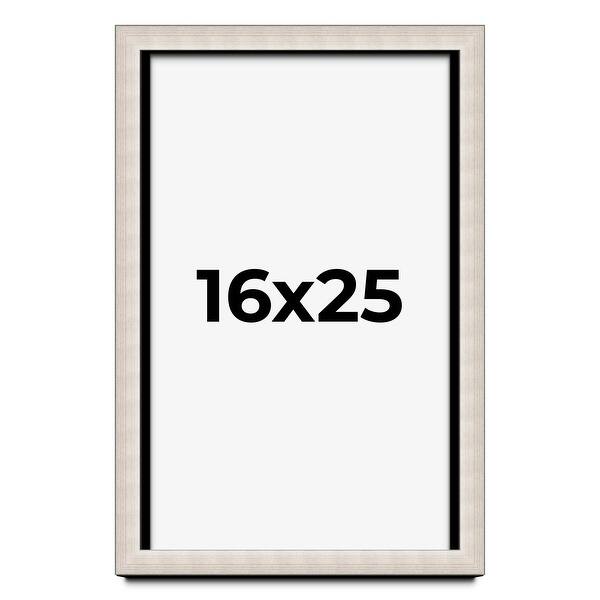 16x25 Shadow Box Frame Silver Real Wood Contemporary Shadowbox Display ...