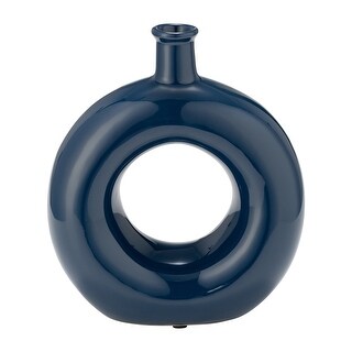 8" Round Ceramic Vase Contemporary Abstract Cut-Out Vase in Classic ...