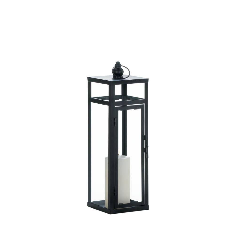 Accent Plus Black Dramatic Geometry Lantern - Overstock - 34552389