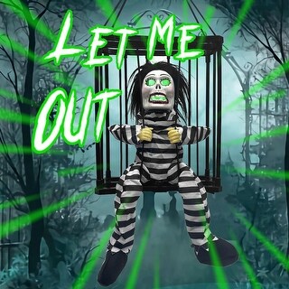 Halloween Decor Prop with Sensor Activated Light Up Eyes Spooky Scary ...