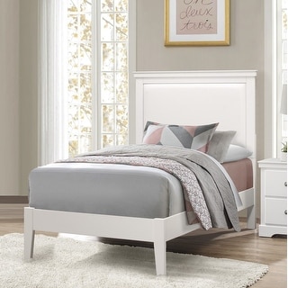 Classic Traditional 1pc Twin Bed Upholstered Headboard Faux Leather ...