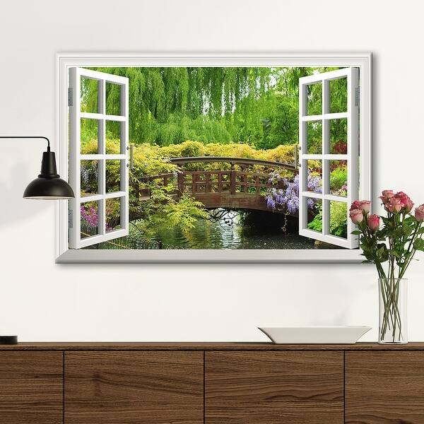 Visual Effect View Through Window Frame Canvas Wall Art - Bed Bath ...