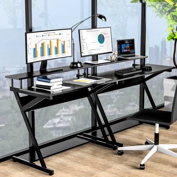 FITUEYES Computer Desk with Monitor Shelf Study Writing Desk - On Sale ...