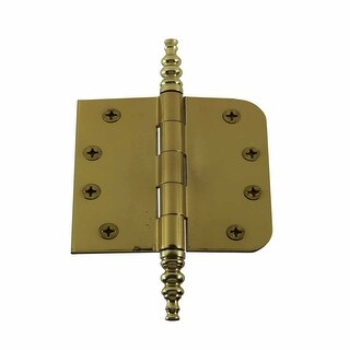 Bright Brass Cabinet Door Hinge 4" with Removable Stainless Steel ...