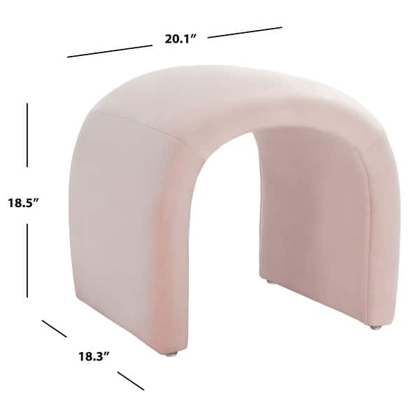 SAFAVIEH Kibo Curved Waterfall Velvet Ottoman. - Bed Bath & Beyond ...