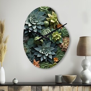 Green Succulents Natures Sculptures - Succulent Wall Clocks in ...
