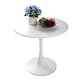 31.5" White Round Dining Table, Tulip Table Kitchen Dining Table 2-4 ...