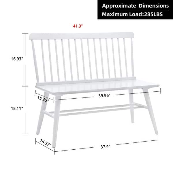 Entryway Solid Wood Dining Bench with Spindle Back - On Sale - Bed Bath ...