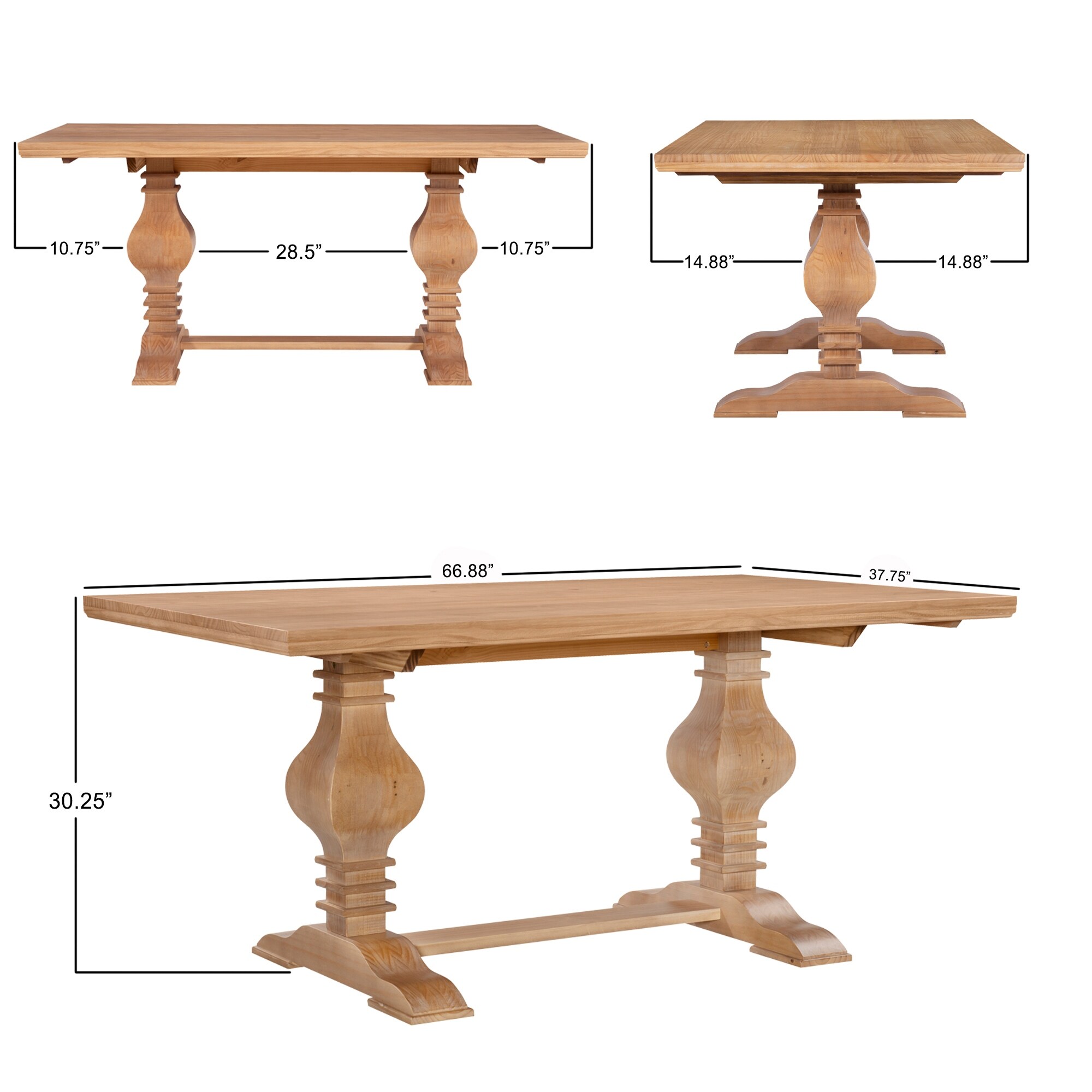 Quinlan Solid Pine Dining Table On Sale Bed Bath Beyond 30876078