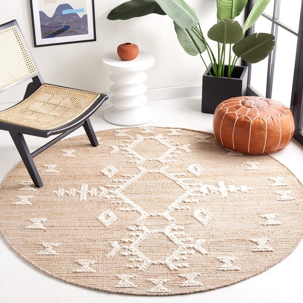 SAFAVIEH Handmade Flatweave Natural Fiber Dieuwertje Jute & Wool Rug ...