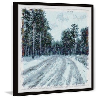 'Snowy Road' Framed Painting Print - Bed Bath & Beyond - 34829889