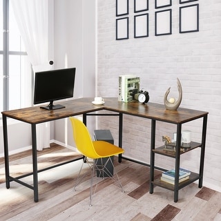 L-Shape Corner Computer Desk Shelves - Bed Bath & Beyond - 36797830