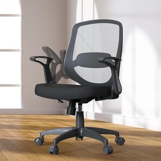 Adjustable Lumbar Support Mesh Office Chair with 360° Swivel & Wheels ...
