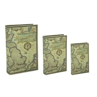 A&B Home Vintage Style Map Book Boxes - Set of 3. - Bed Bath & Beyond ...
