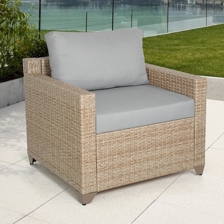 Maui Outdoor Club Chair in Natural Aged Wicker - Bed Bath & Beyond ...