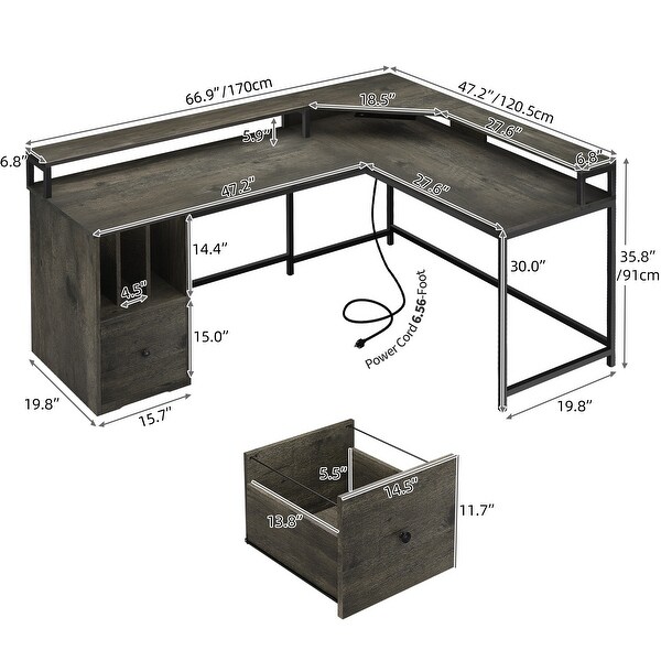 66 inch l shaped desk store