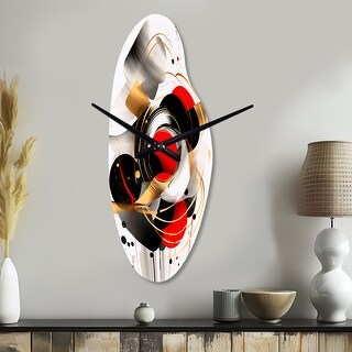 Designart - Red and Black Abstract Symphony IV - Abstract Large Wall ...