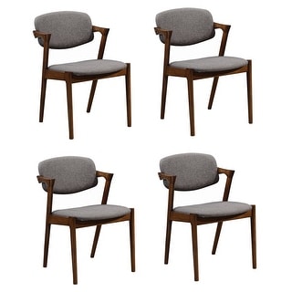Vance Grey and Dark Walnut Open Back Dining Chairs (Set of 4) - Bed ...