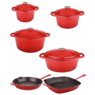 BergHOFF Neo 10pc Cast Iron Cookware Set, Red - Bed Bath & Beyond ...