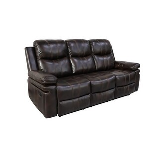 Linden 80 Inch Sofa with Drop Down Tray and Power Recliners, Wood ...