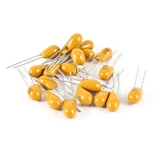 20 Pcs 10uF 35V 2.5mm Pitch Dipped Tantalum Bead Capacitors Yellow ...