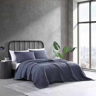 Full/Queen Cloud Solid Brushed Microfiber Quilt Set Grey - Bed Bath ...