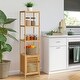 Bamboo Bathroom Rack 5-Layer Multifunctional Adjustable Shelf Natural ...