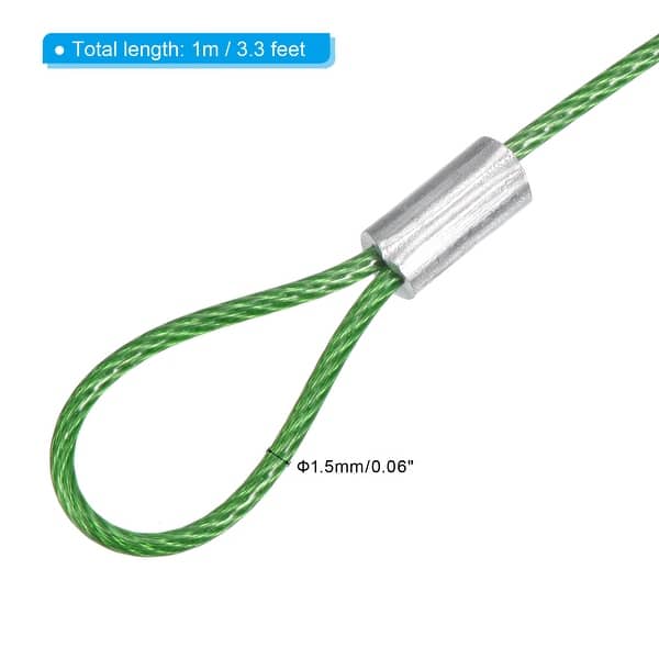 3.3Ft Safety Cable Lock Steel Security Wire Stage Lighting Rope - Bed ...