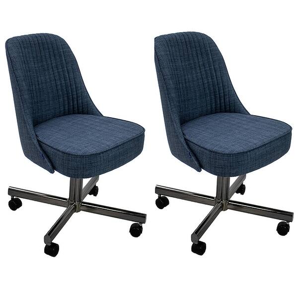 Chromcraft Brianna Fabric Upholstered Caster Chair in Vann Midnight ...