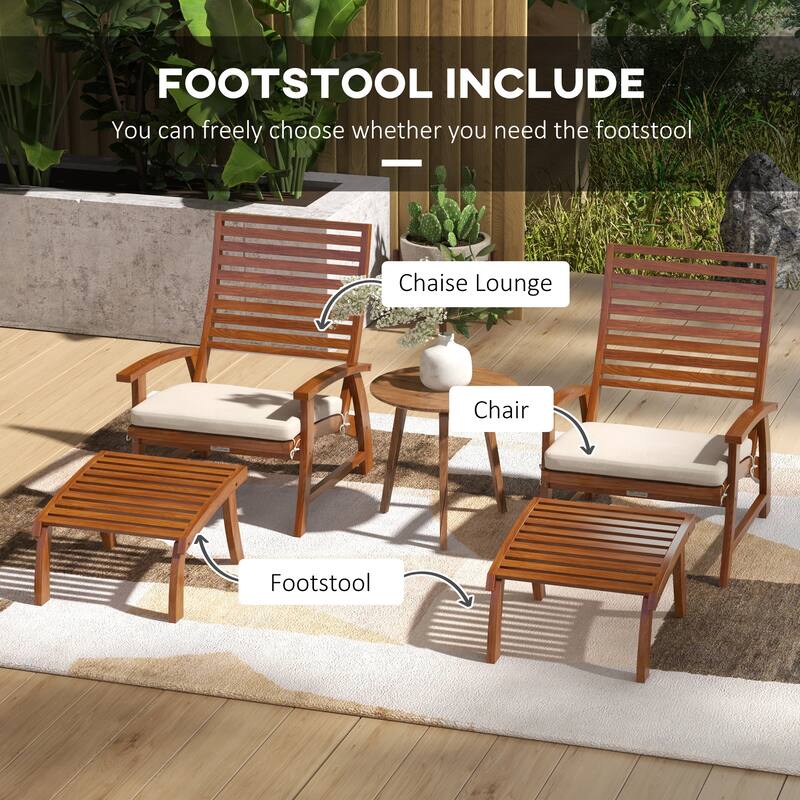 4 Pieces Acacia Wood Patio Chairs with Cushion - Overstock - 40539709