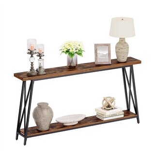 X-shaped support console table - 9.4"D x 63"W x 31.5"H - Bed Bath ...