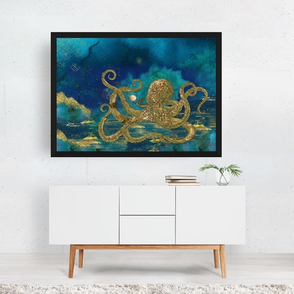 Octopus in the deep blue sea digital collage Collage Art Print/Poster ...