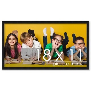 18x11 Contemporary Black Complete Wood Picture Frame with UV Acrylic ...